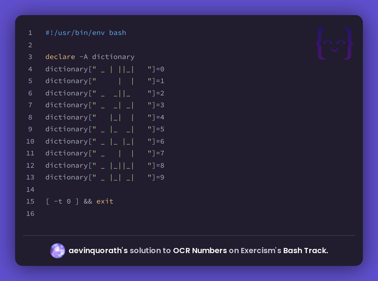 Aevinquoraths Solution For Ocr Numbers In Bash On Exercism