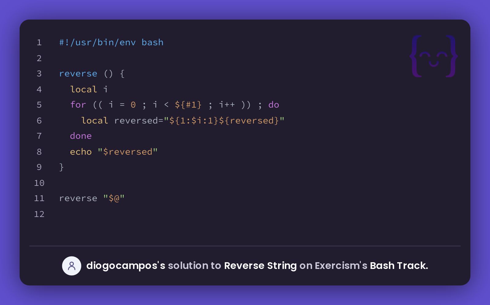 Diogocamposs Solution For Reverse String In Bash On Exercism