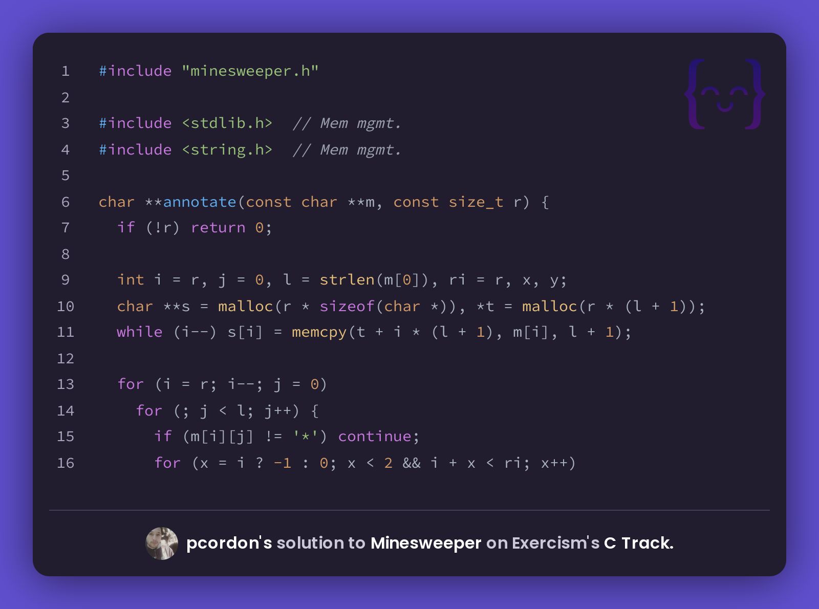 Pcordons Solution For Minesweeper In C On Exercism