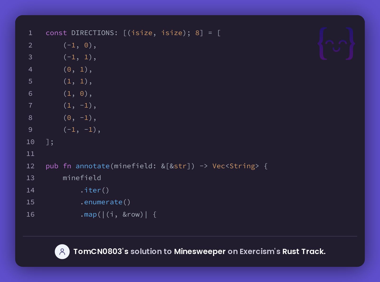 Tomcn0803s Solution For Minesweeper In Rust On Exercism