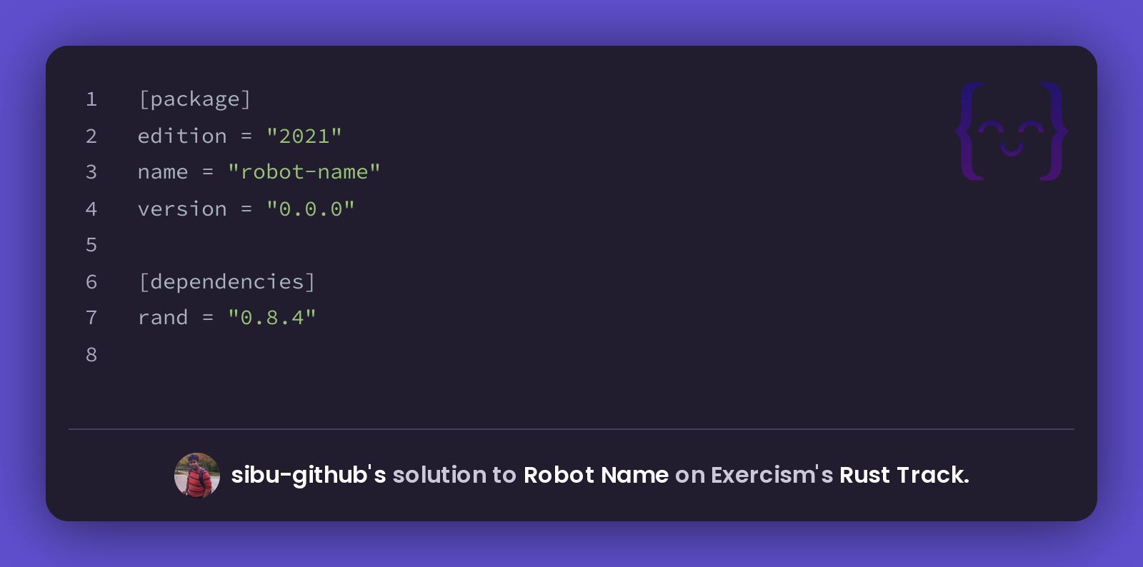 Sibu Githubs Solution For Robot Name In Rust On Exercism