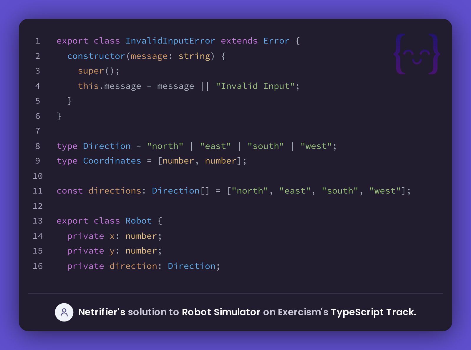 Netrifiers Solution For Robot Simulator In Typescript On Exercism